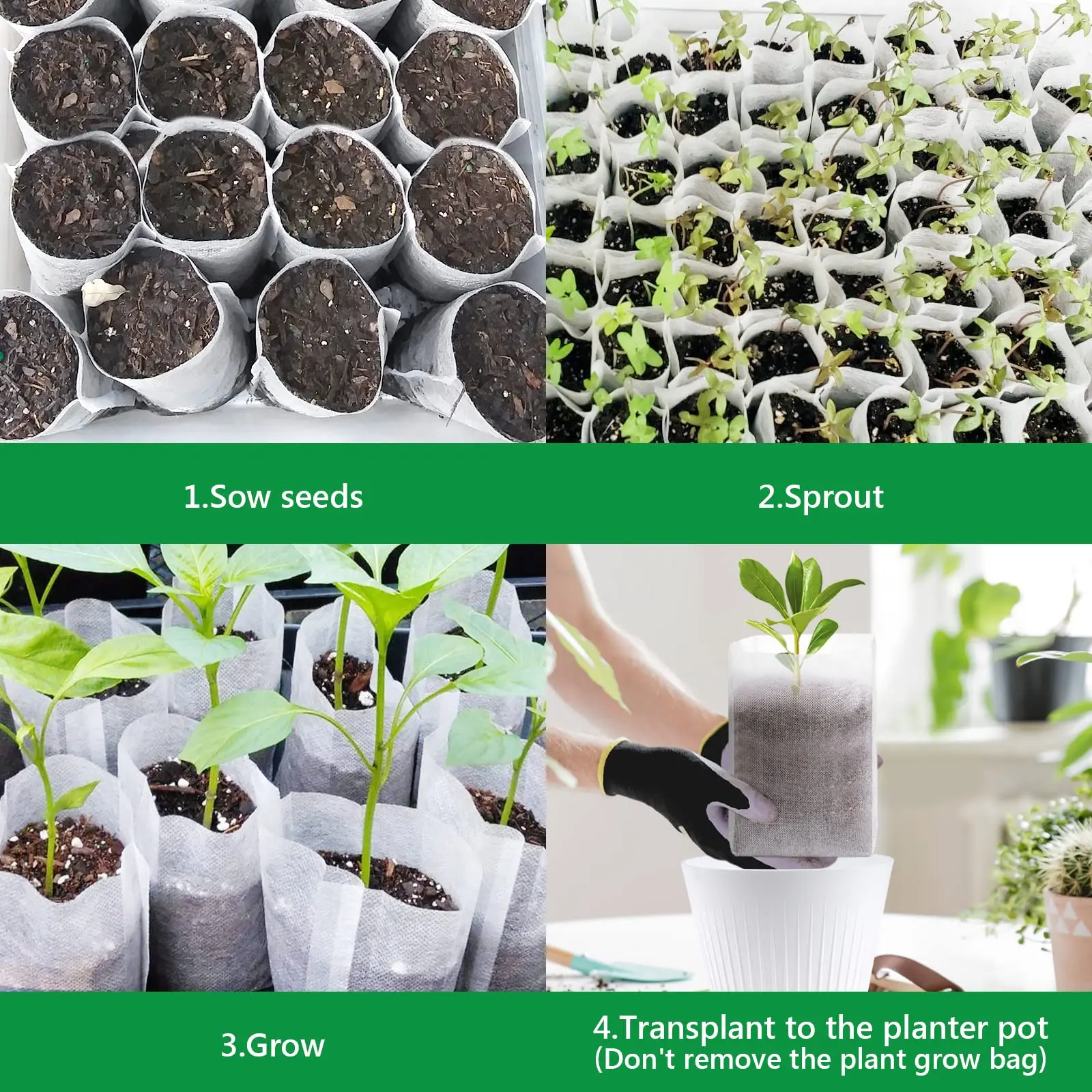 Biodegradable Nursery Plant Grow Bags - Sustainable Seedling Pots