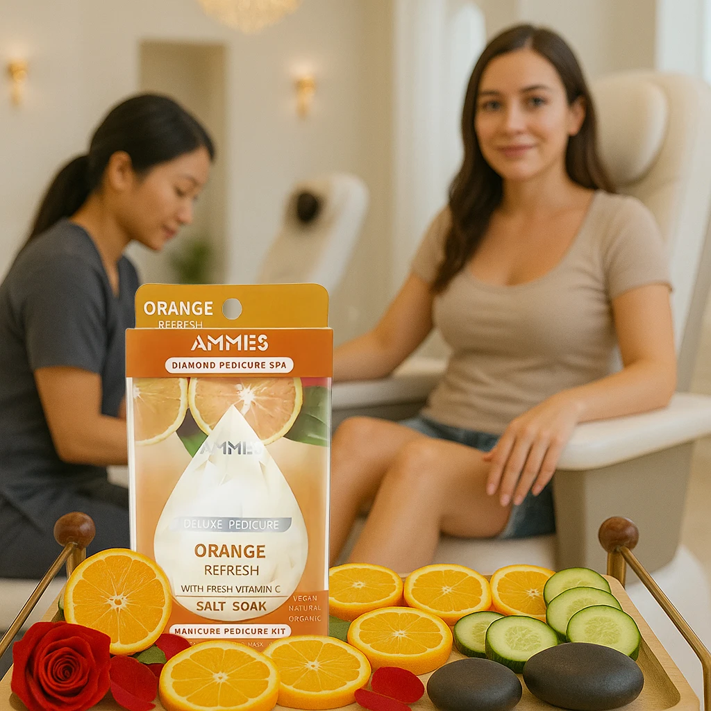 AMMES Organic Foot Spa 4-Step Deluxe Pedicure Kit 3sec Instant Burst ...
