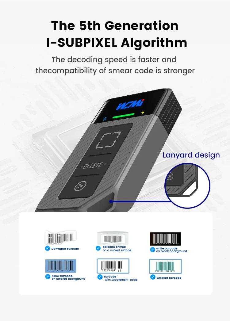 Qr Code Reader 2d Mini Portable Bt 2.4g Wireless Handheld Barcode ...