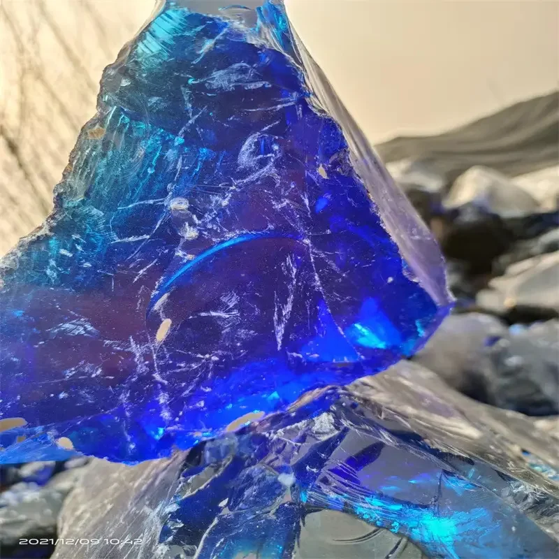 Natural Clear Colored Slag Glass Rocks For Gabion Wall - Buy River Rock ...