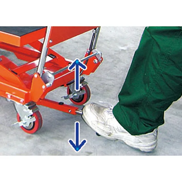 Hydraulic Scissor Lift Table Large Wheel Table Wide Type Hydraulic Foot ...