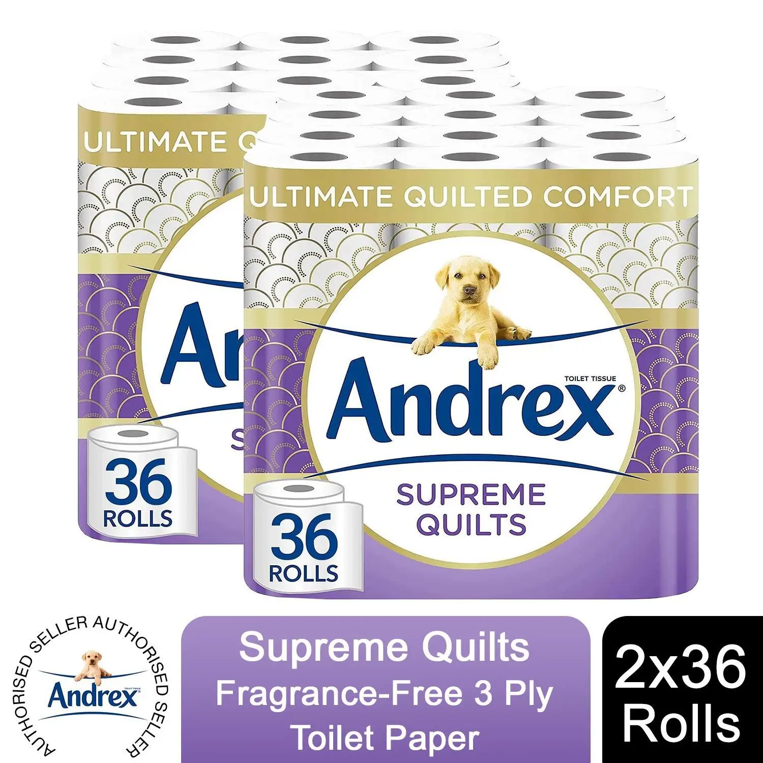 Andrex Quilts Quilted Toilet Paper - 25% Thicker Than Before To Provide ...