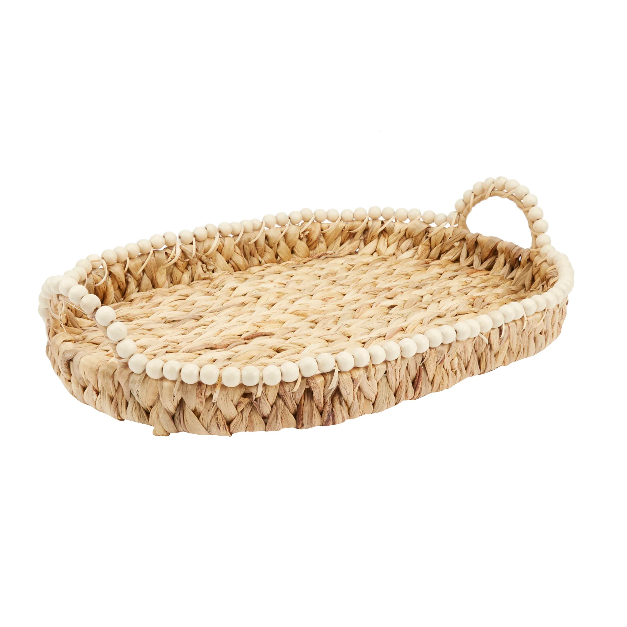Water Hyacinth Beaded Trays - Elegant Serving Solutions