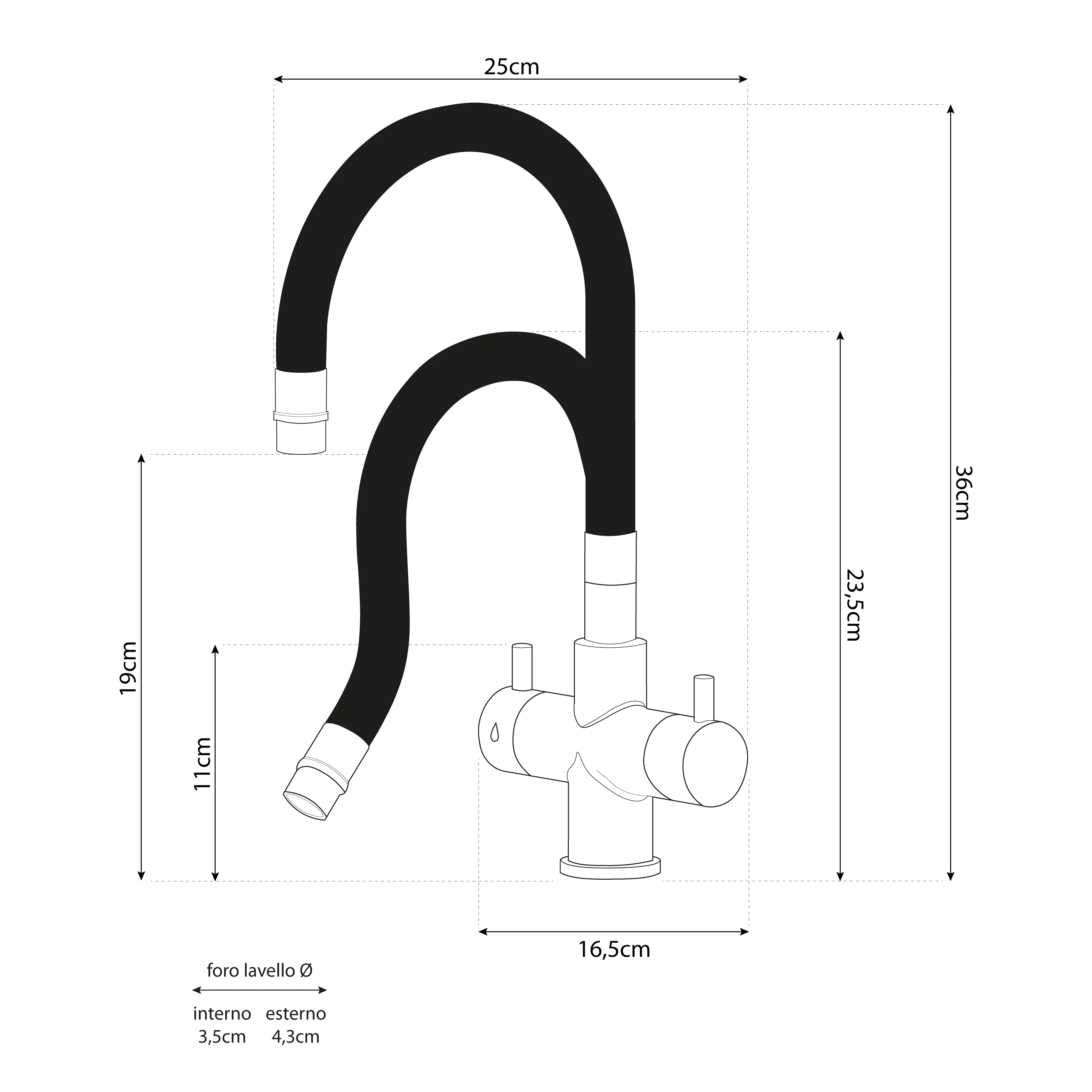 Puritek Snake Under-Window Industrial Chrome Kitchen Faucet-Italy 4 Way ...