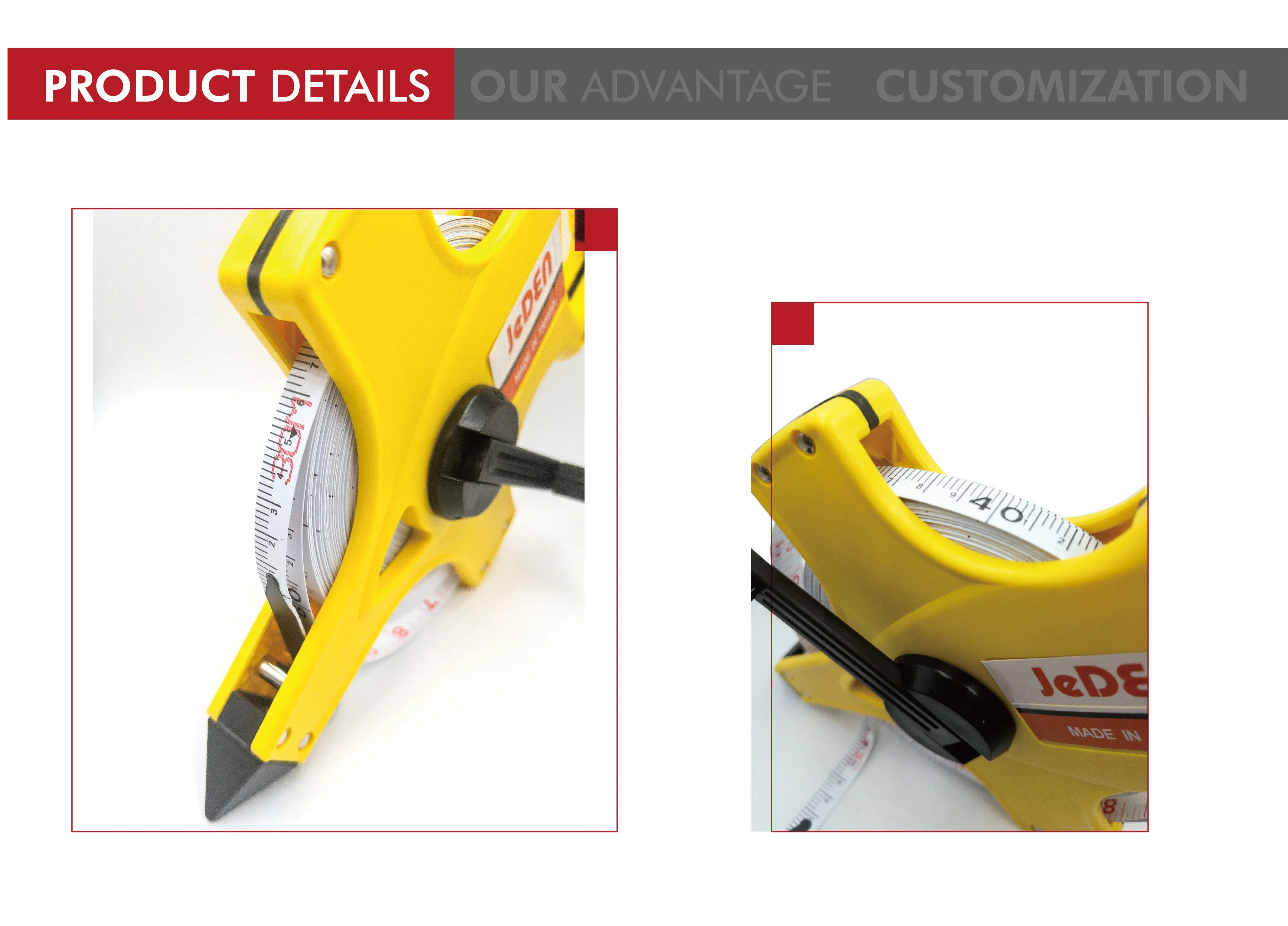 Open Frame Long Fiberglass Tape Measure for Construction 30m 50m 60m ...