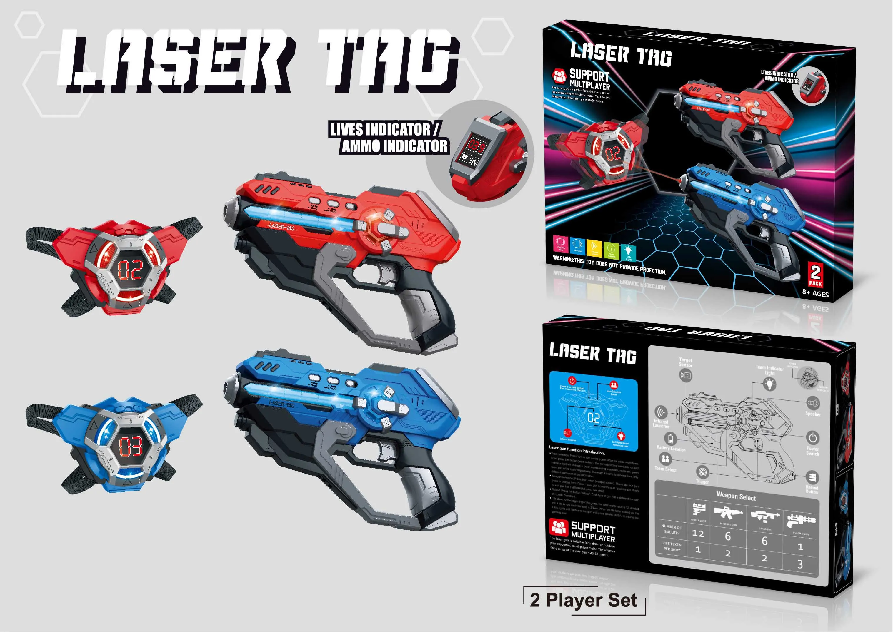 Laser Tag Equipment Gun and Vest - Safe Multiplayer Game