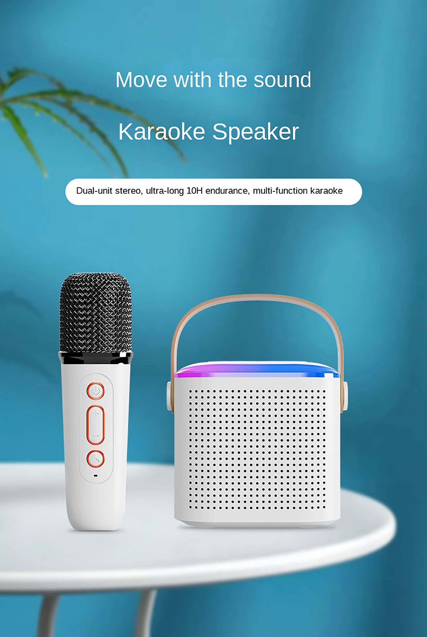 GAS-Y1 2023 New Led Wireless Home Mini Portable Karaoke Speaker with ...