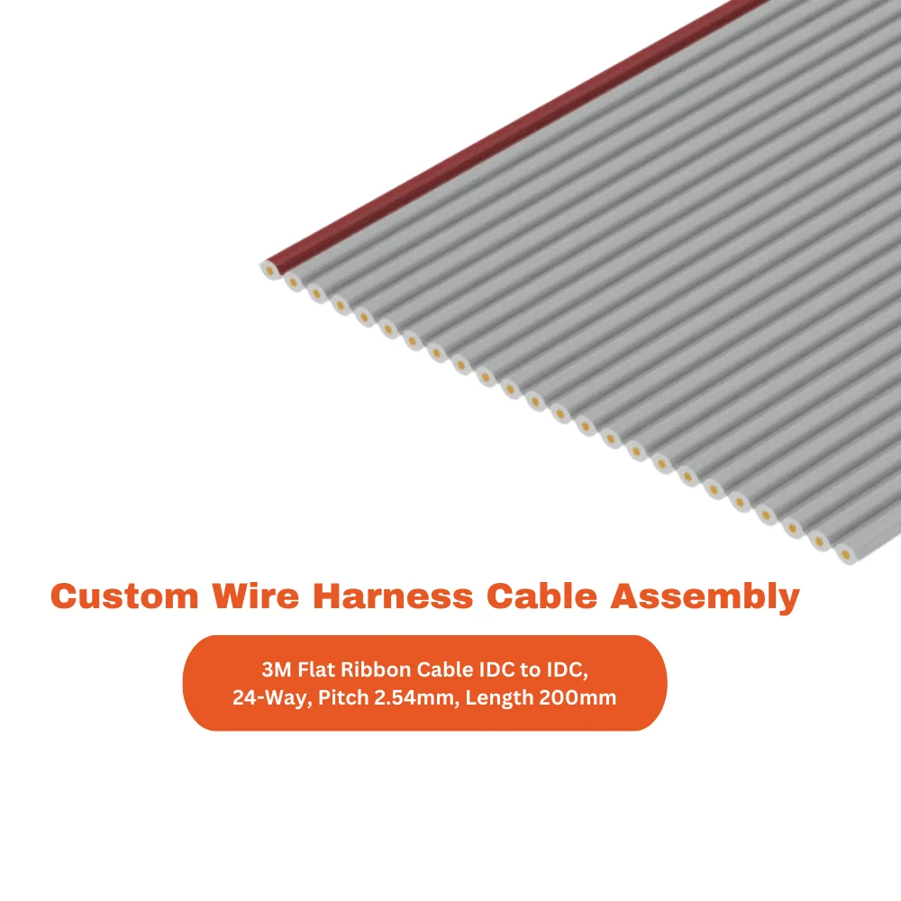 3m Flat Ribbon Cable Idc To Idc 24-way Pitch 2.54mm Length 200mm Custom ...