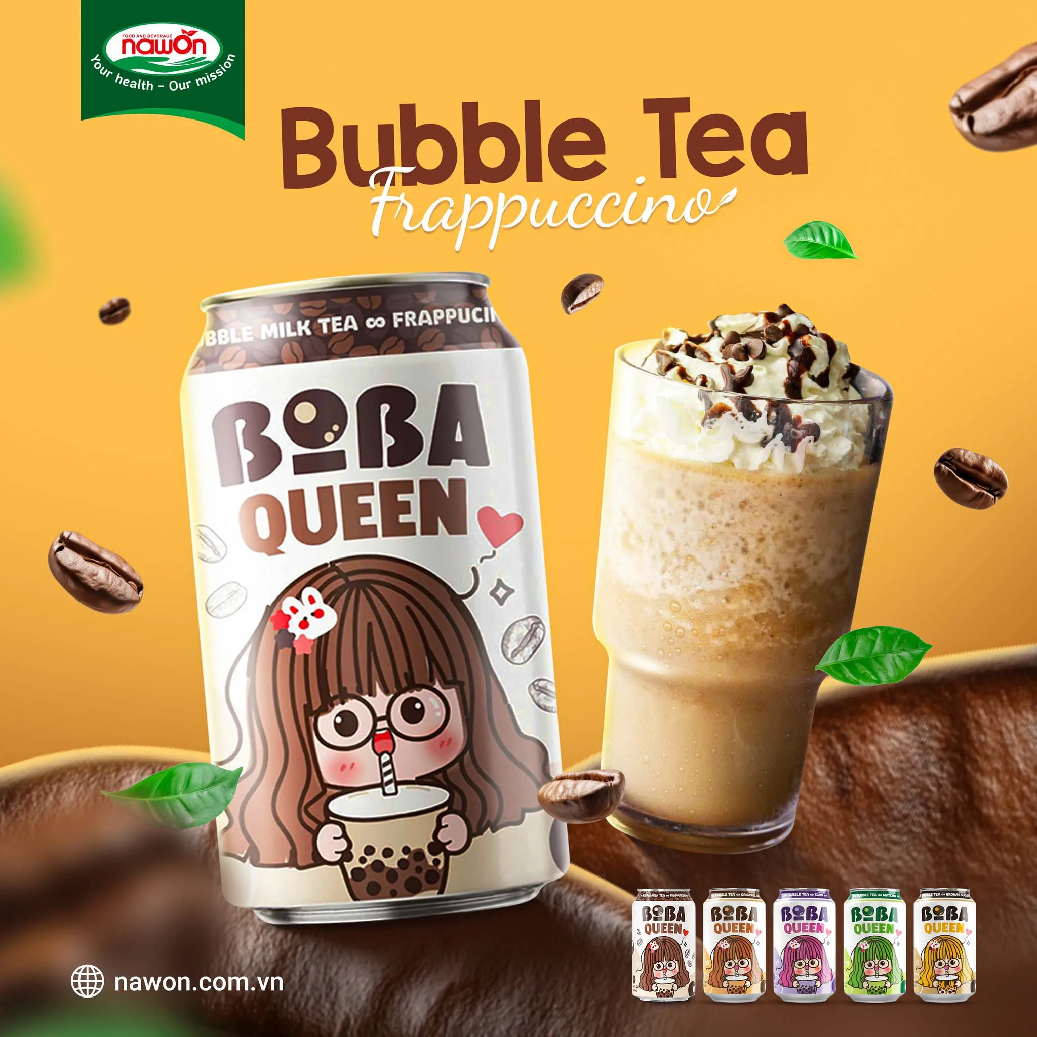330ML Can Boba Queen Bubble Milk Tea Drinks - Original Tapioca Boba