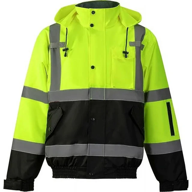 High Quality Men's Reflective Safety Work Jacket Construction Hi Vis ...