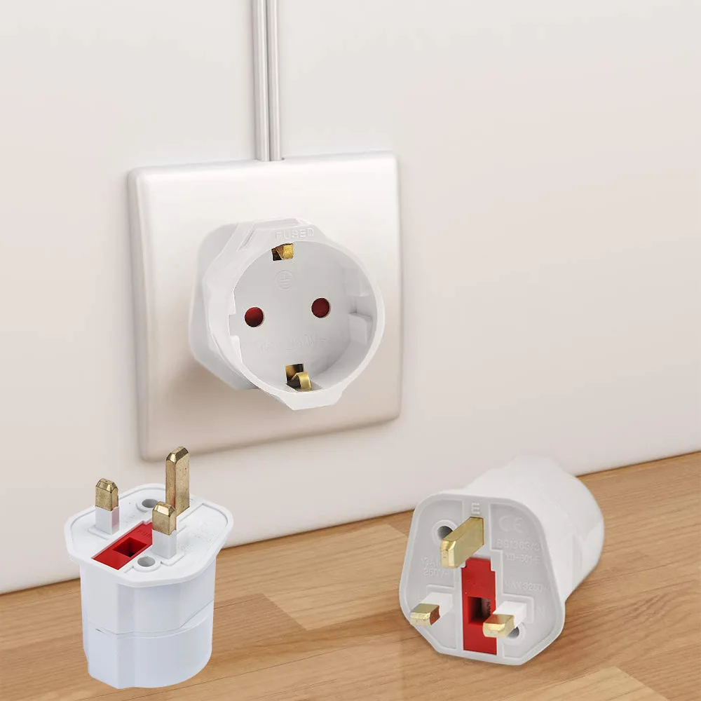 British Type Electrical Conversion Plug Adapter for Europe