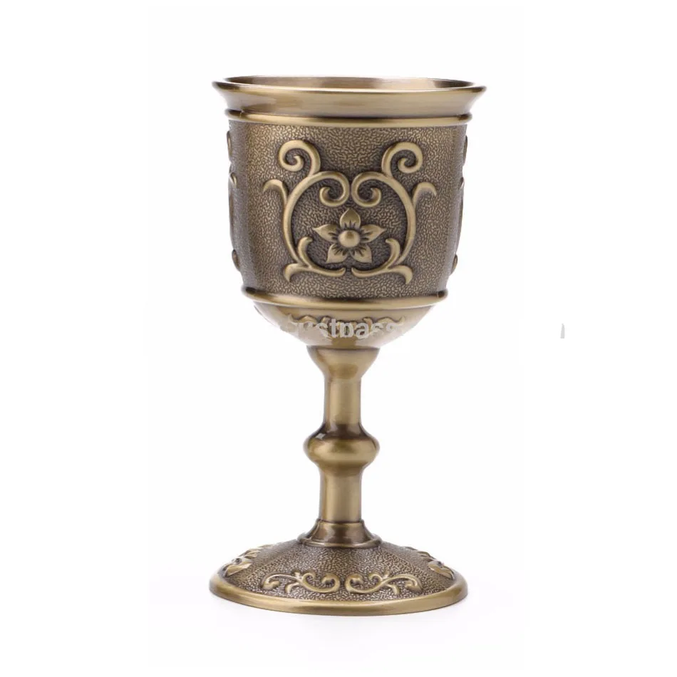 High Quality Embossed Metal Brass Wine Goblet Decorative Tumbler Glass ...