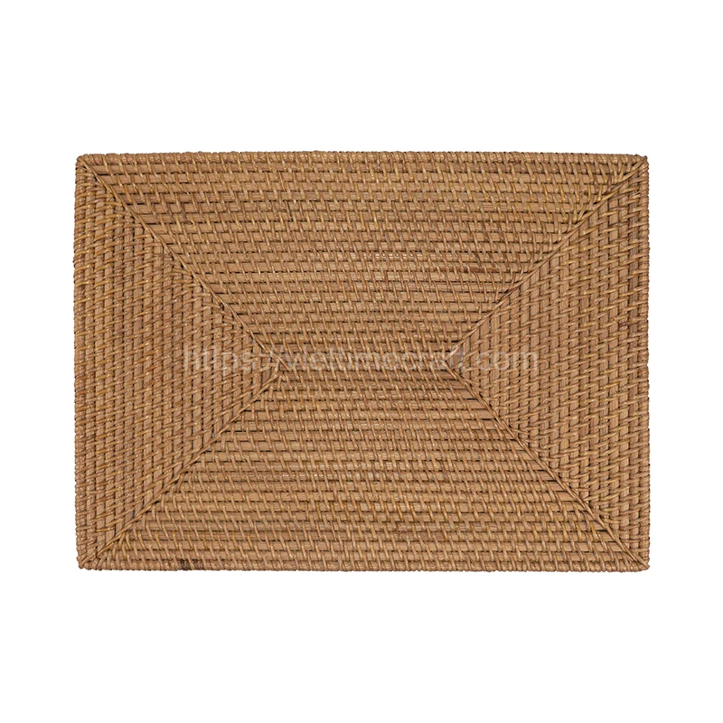 Bring Warmth Natural Rectangle Rattan Placemat Wholesale Dinning Table ...
