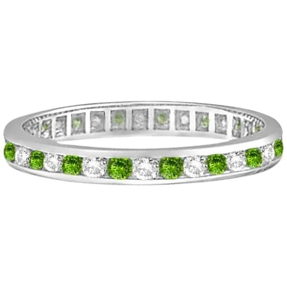 Classic Channel Setting Full Eternity Band Ring 2mm Round Brilliant Cut ...