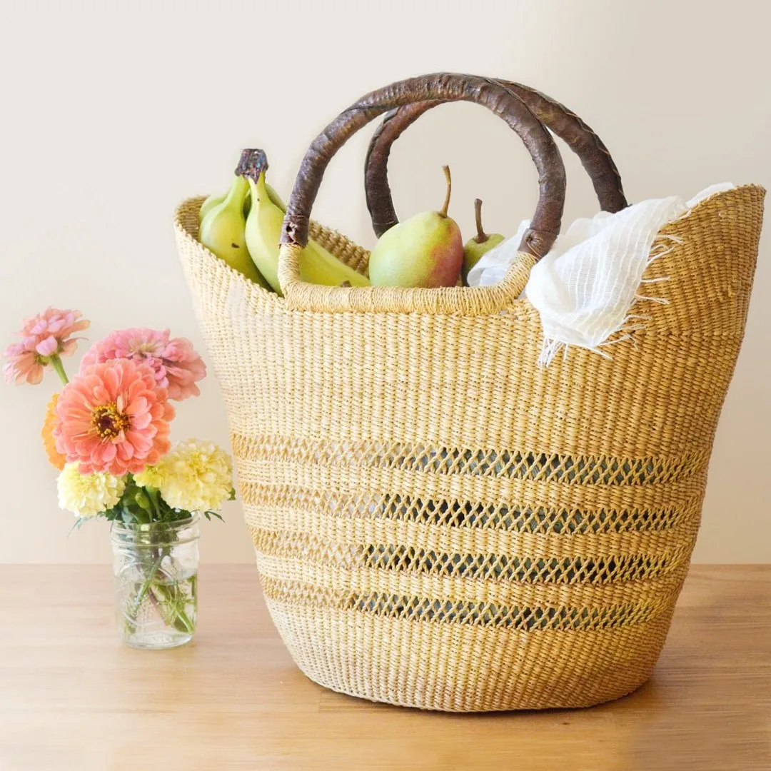 Cheap And Beautiful Natural Seagrass Bolga Basket Handmade Colorful ...