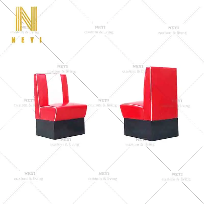 Midcentury V Shape Back Retro Diner Booth and Table Set