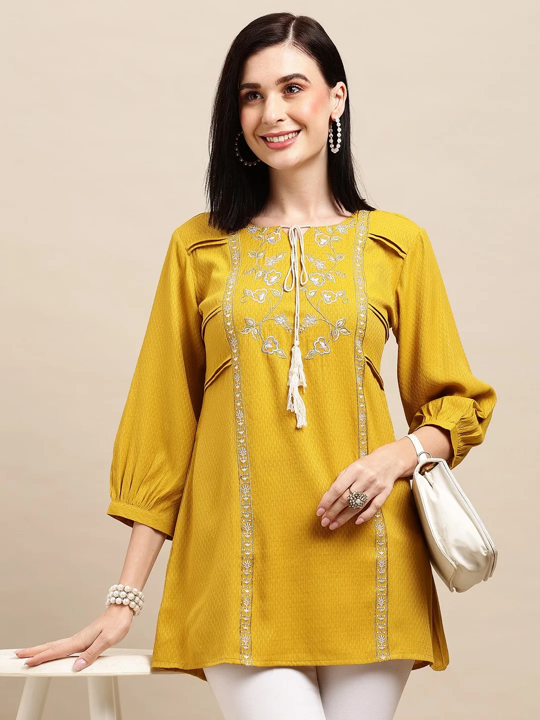 Shop Our Selection of Indian Ethnic Wear - Bell Sleeves Short Kurti