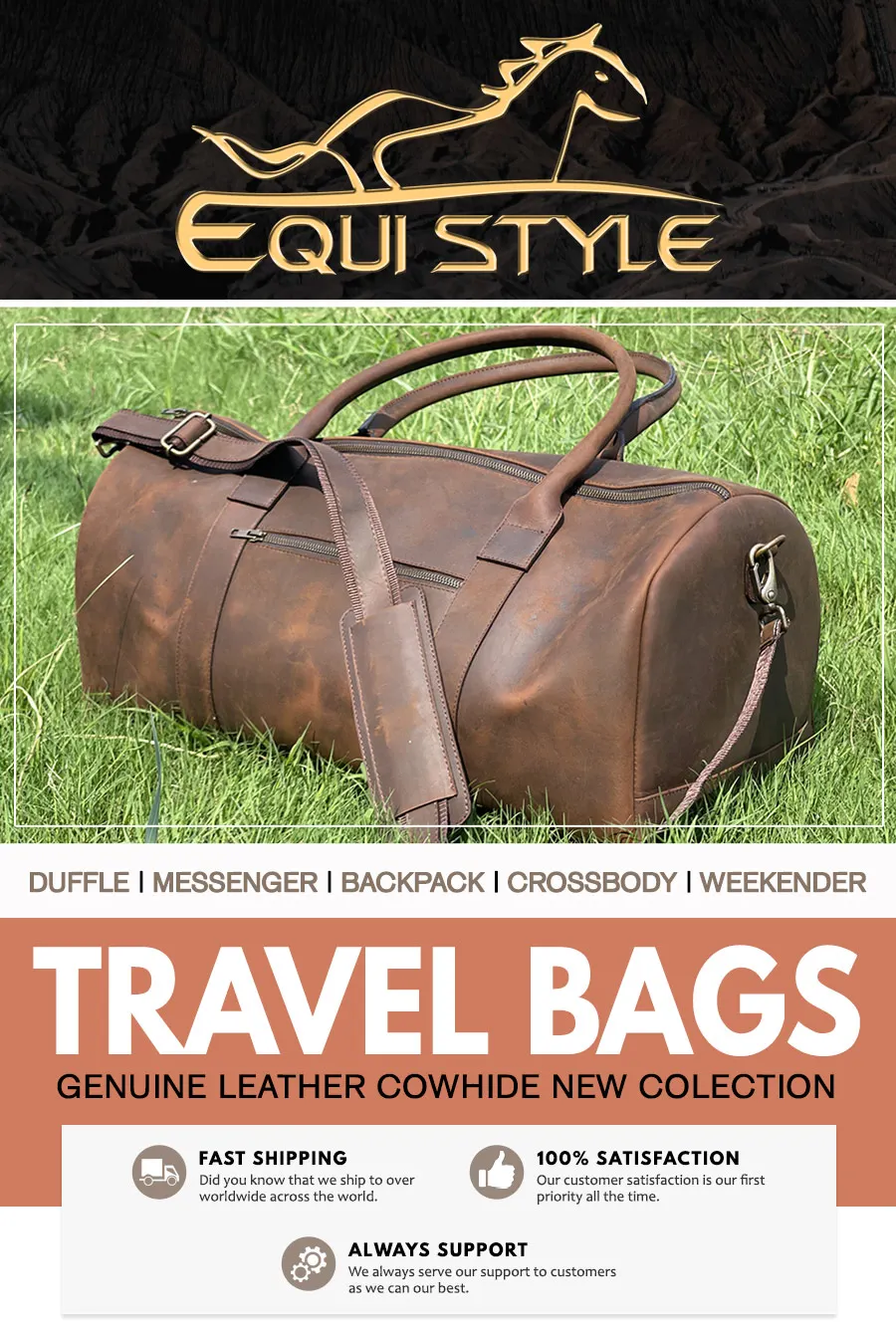 New Design Cowhide Travel Bag Genuine Leather Large Size Overnight ...