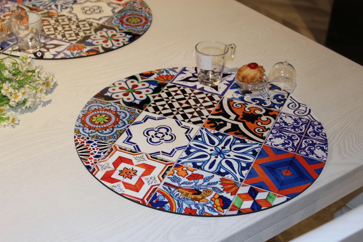 Best Made In Italy Custom Graphic Round Wooden Placemat Italian ...