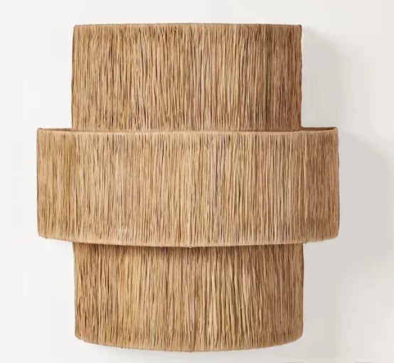 Handmade Moroccan Raffia Wall Lamp Raffia Woven Straw Wall Lamp ...