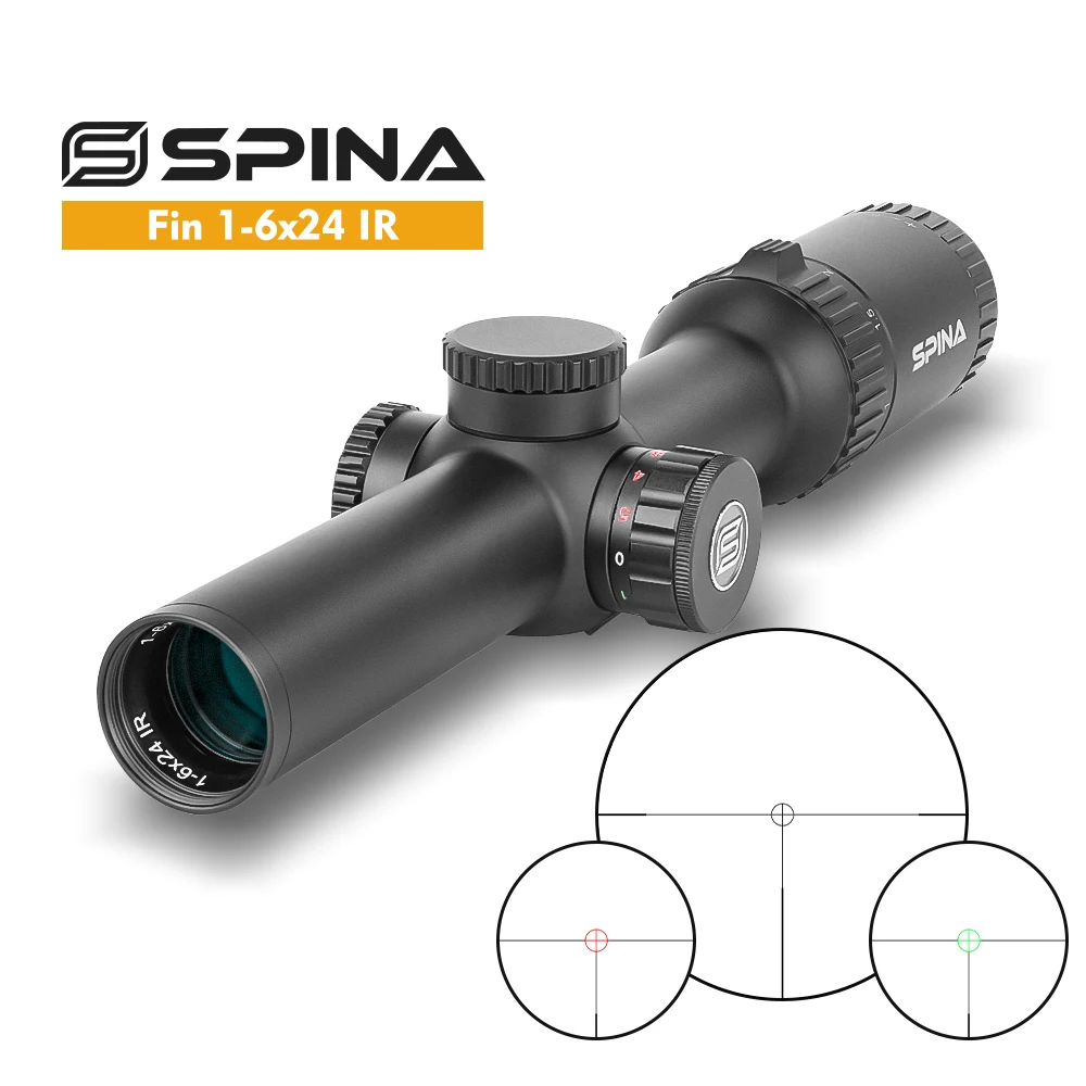 Spina Optics 1-6x24 Wa Ir Wide Angle Long Air Scope Exit Pupil Illuminated Reticle Tactical 30mm ...
