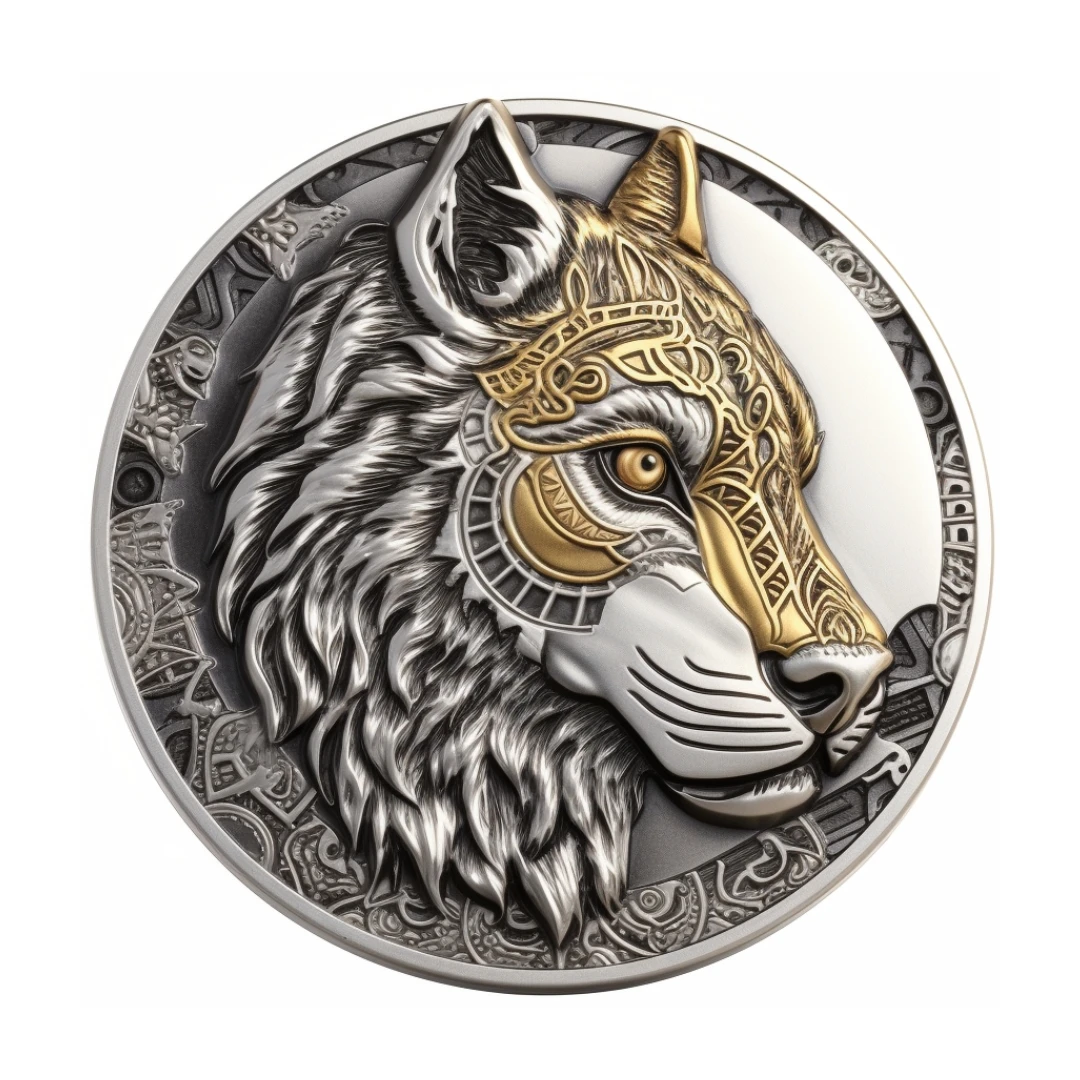 3D Metal Commemorative Coin - Custom Animal Coin Wolf Tigger Coins