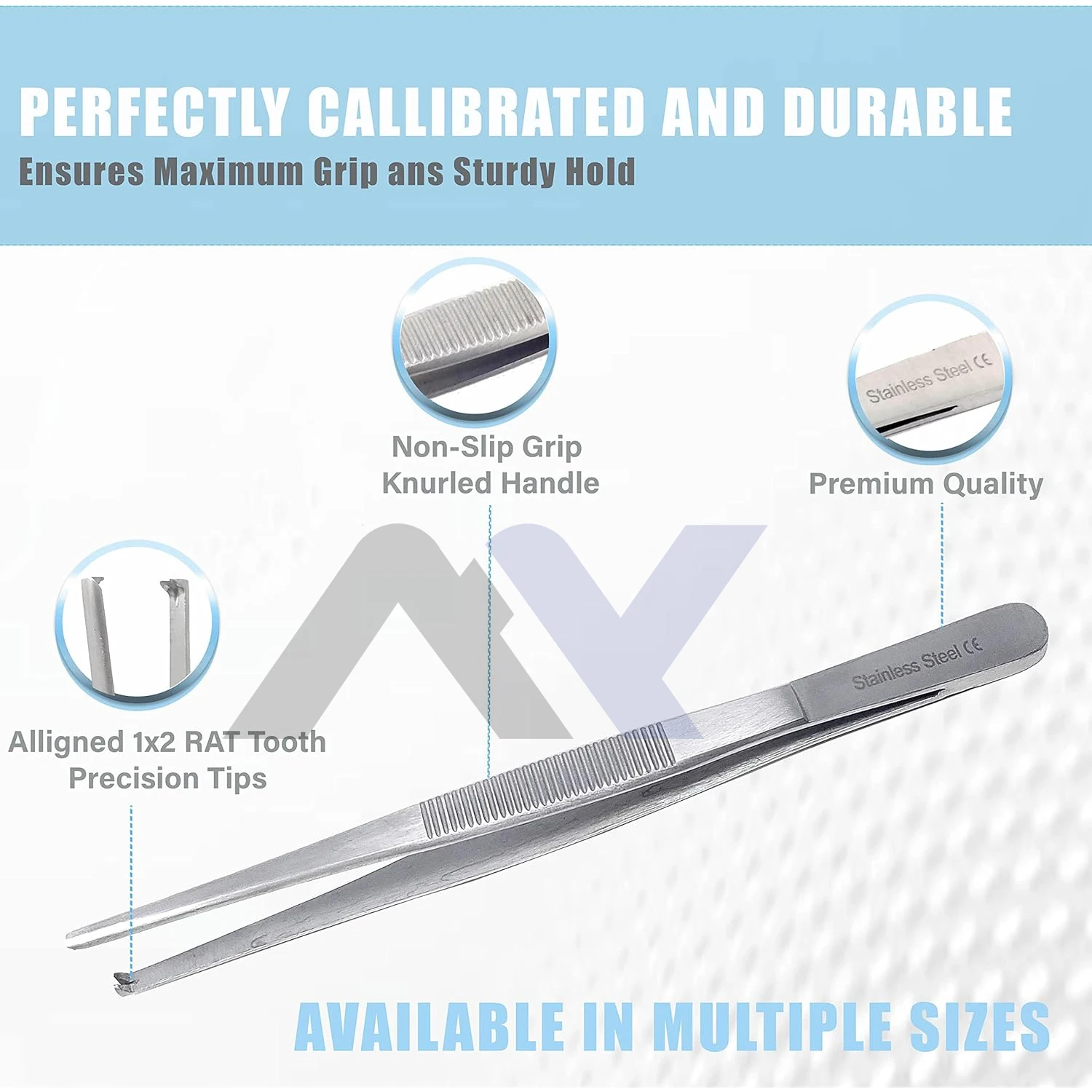 Premium Stainless Steel 5-Inch Dissecting Tissue Thumb Forceps Lab Multi-Purpose Tweezers Blunt ...