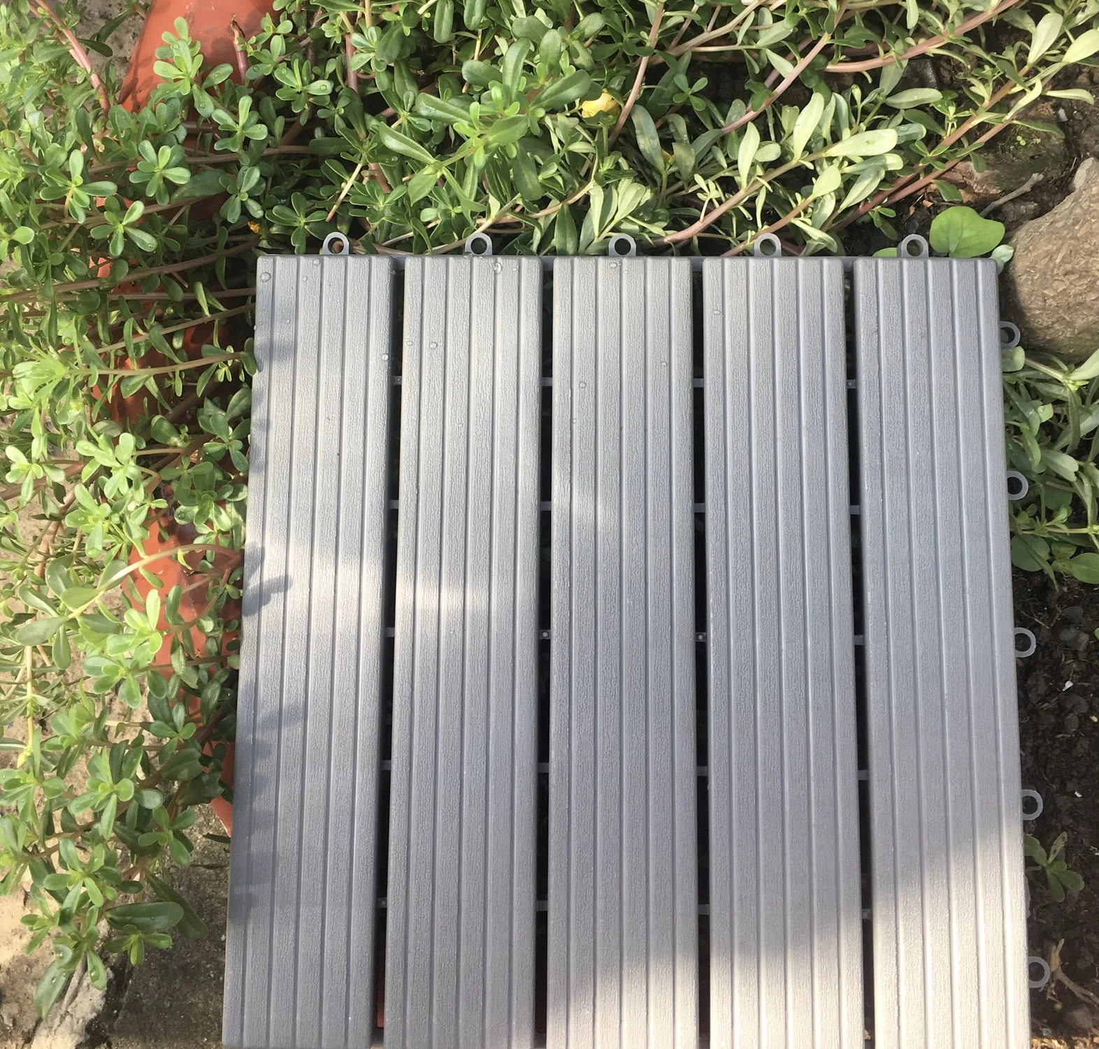 Floor Composite Decking Garden Pathway Black Terrace Tiles Wood Plastic ...