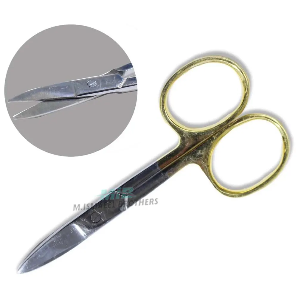 Stainless Steel Extra Fine Point Manicure Nail Scissors Curved Cuticle ...