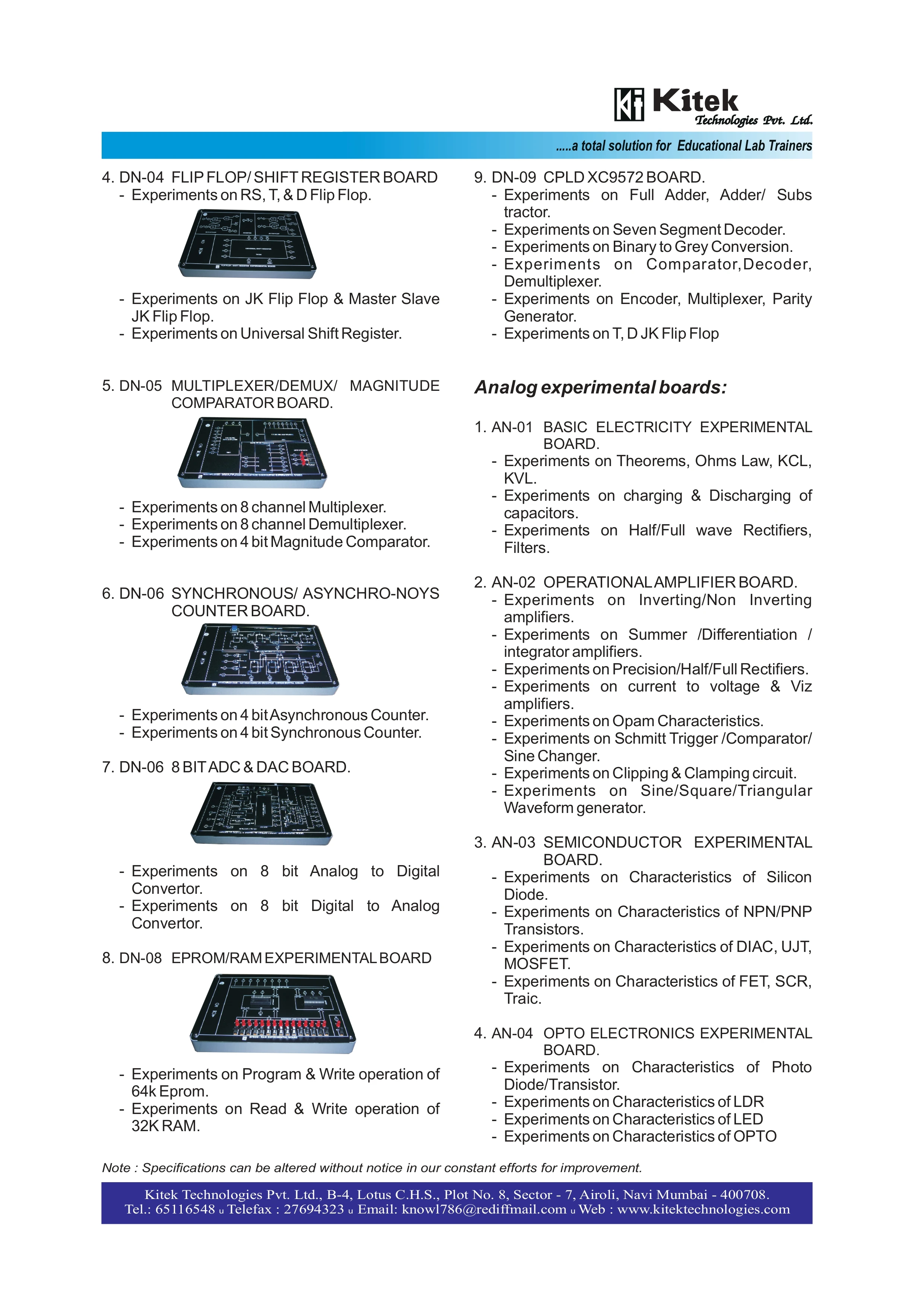 Logic Circuit Trainer Kit - Digital IC Training System