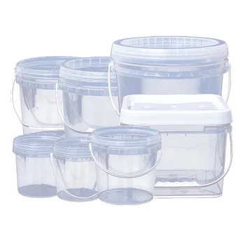 1-10l Square Clear Plastic Bucket For Food Packing Clear Plastic Pail ...