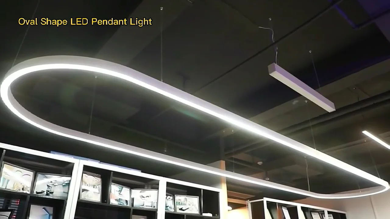 Oval Shape Led Suspended Linear Architectural Lighting Pendant Cct ...