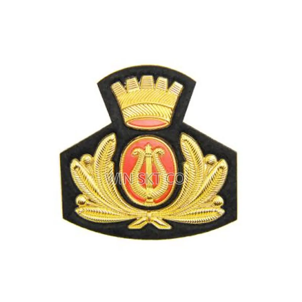 Custom Made Hand Embroidery Bullion Badges New Officer Uniform Bullion ...