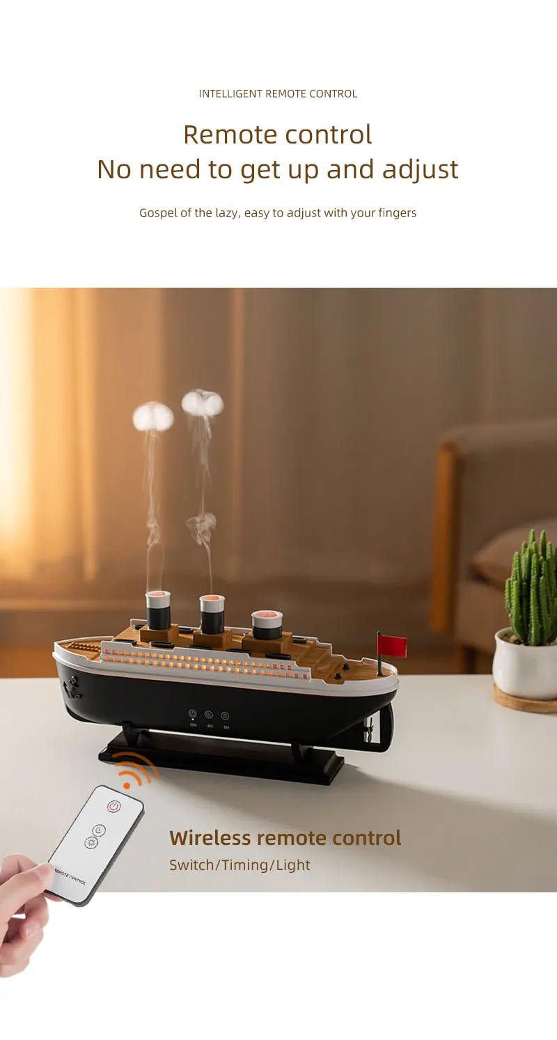 Boat Aroma Diffuser - 250ml Portable Smart Home Humidifier