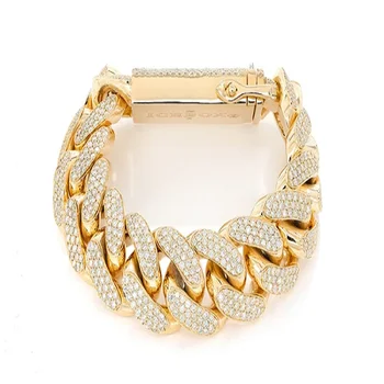 Lab Grown Hpht Cvd Diamond 22mm Miami Cuban Link Bracelet Hip Hop Iced ...