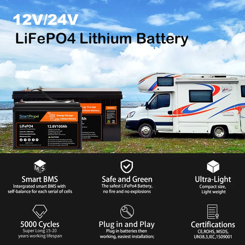 IP67 Marine Lifepo4 Battery 12V 150ah for Trolling Motors