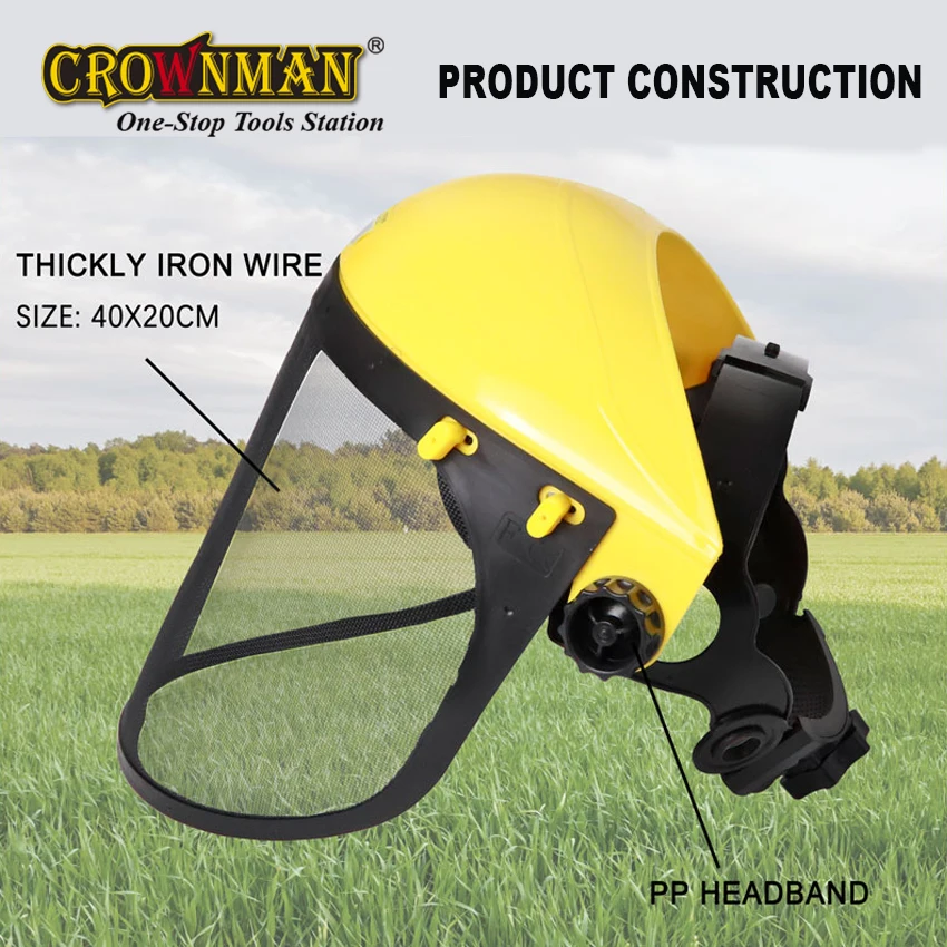 CROWNMAN PPE Professional Safety Face Shield - High-density Black Iron ...