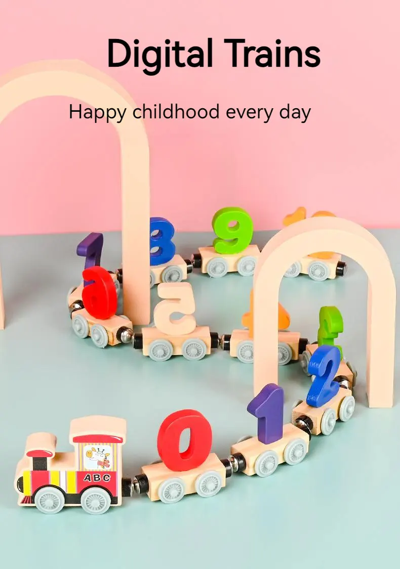 Wooden Magnetic Letter Train For Early Education Letter Train For ...