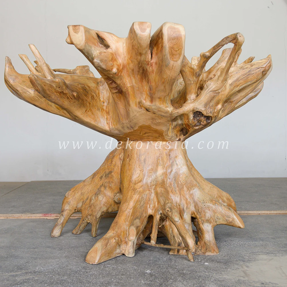 Antique Style Teak Root Round Dining Table & OEM | Wholesale
