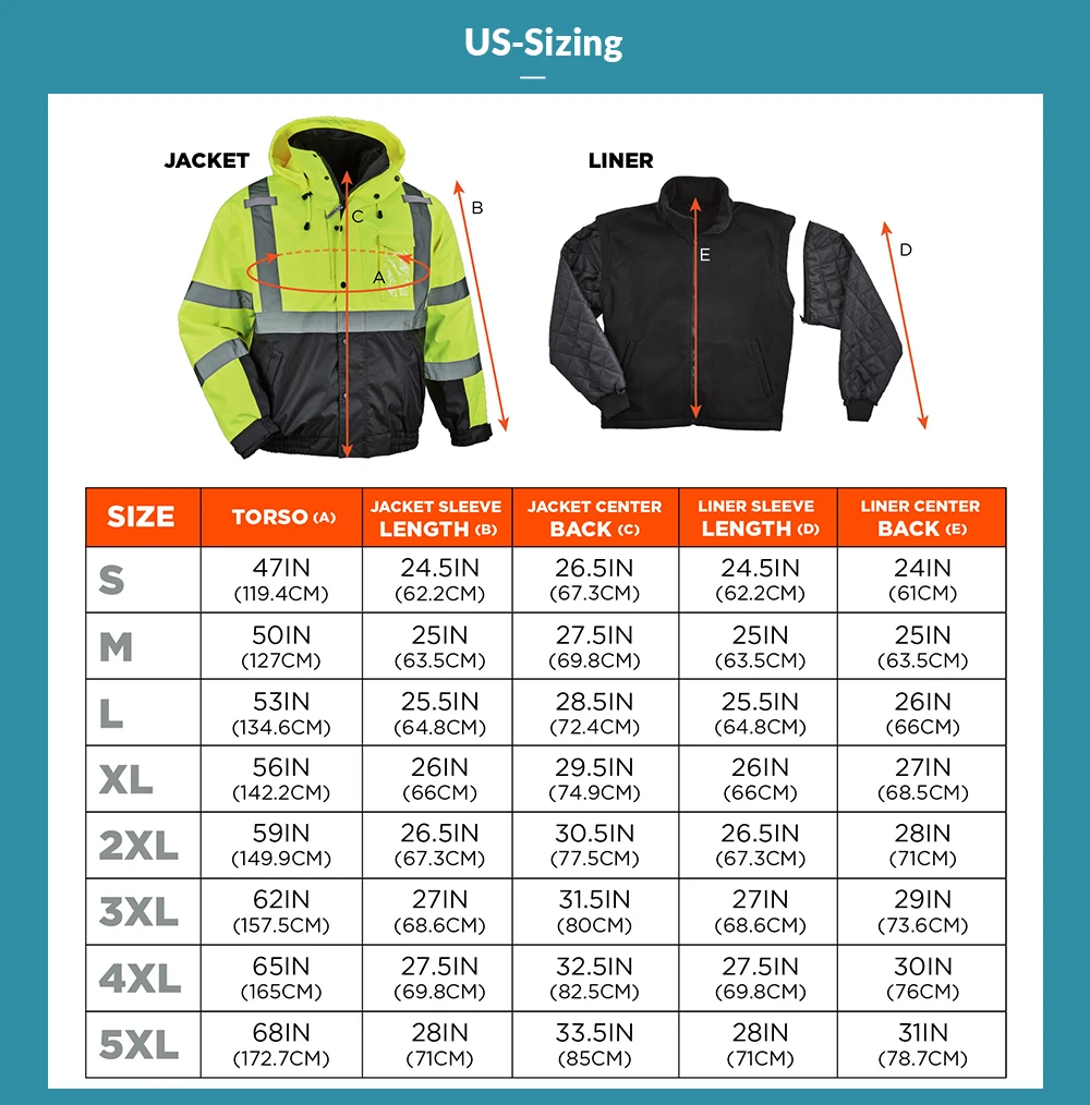 Men Safety Construction Bomber Jacket Reflective Windbreaker Coats High ...