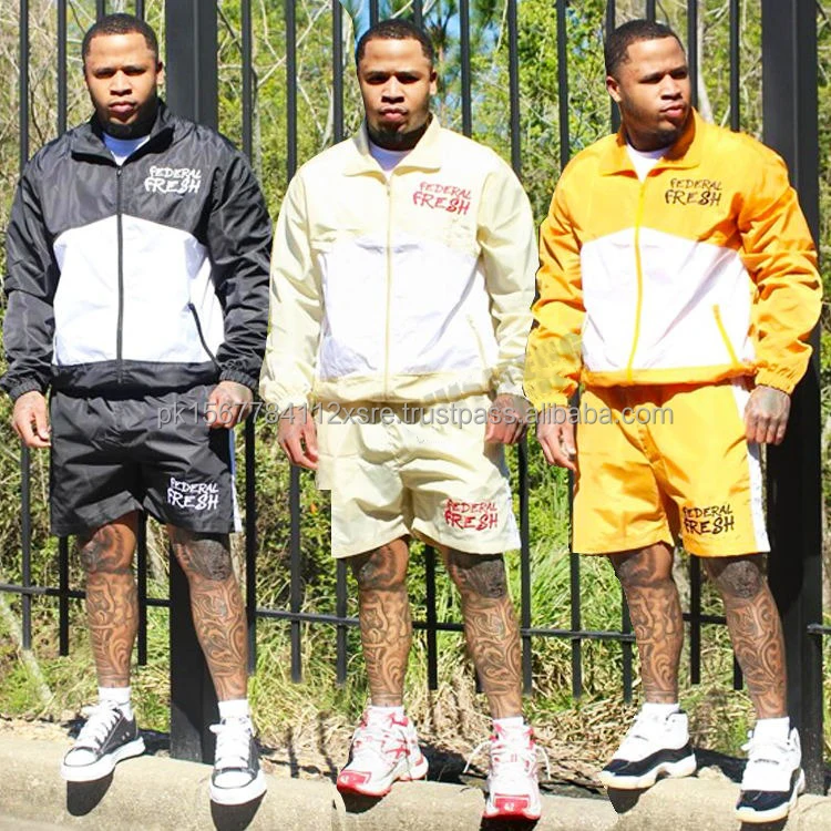 Custom Summer Nylon Zip Up Lightweight Wind Breaker Men Tracksuits Two ...