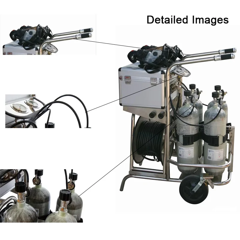 Firefighter SCBA Trolley Mounted Long Tube Air Breathing Apparatus ...