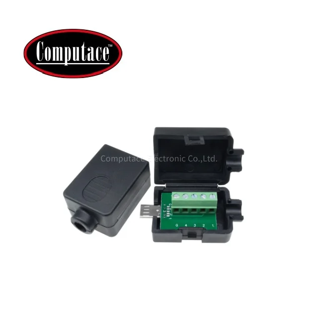 Micro USB 2.0 Male connector with housing Screw Terminal Adapter ...