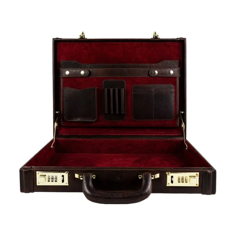Custom Classical Hard Leather Attache case Luxury Hard Briefcase Laptop ...