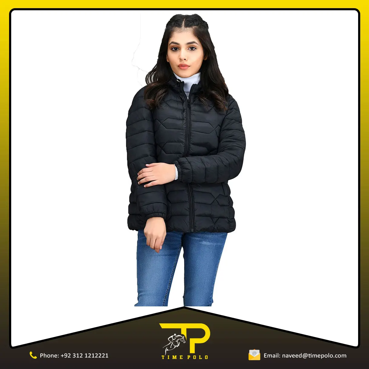 Custom Down Puffer Jacket Winter Ladies Warm Hooded Cotton-padded ...