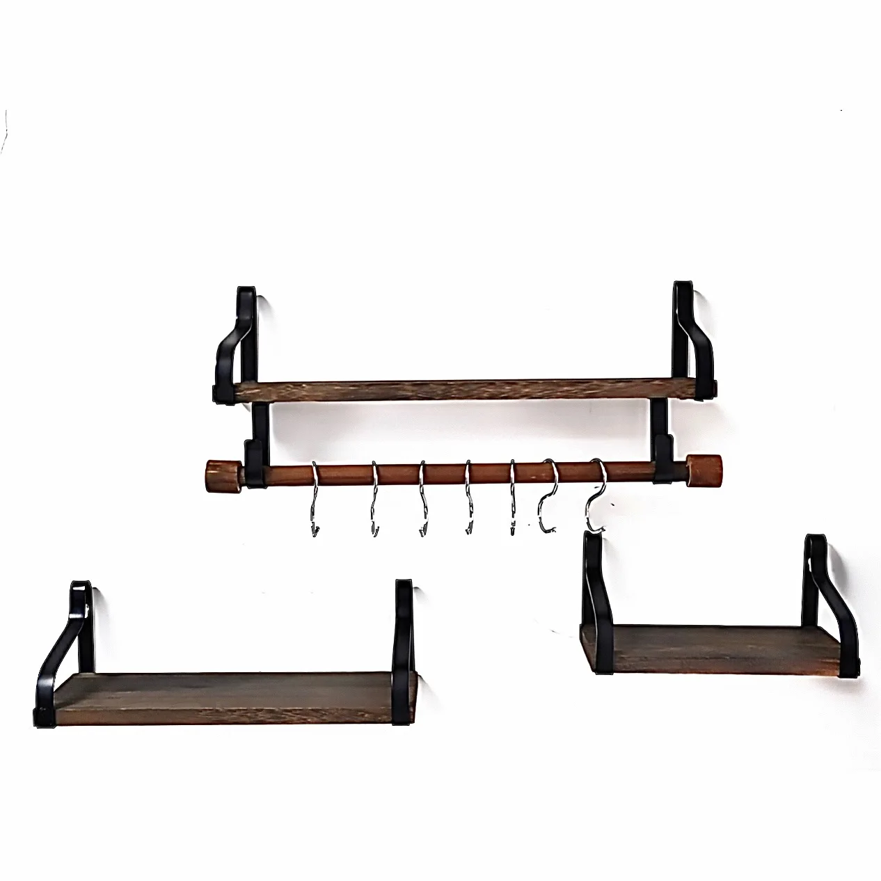 Natural Solid Wooden Wall Mounted Custom Hooks For Bathroom Bedroom ...