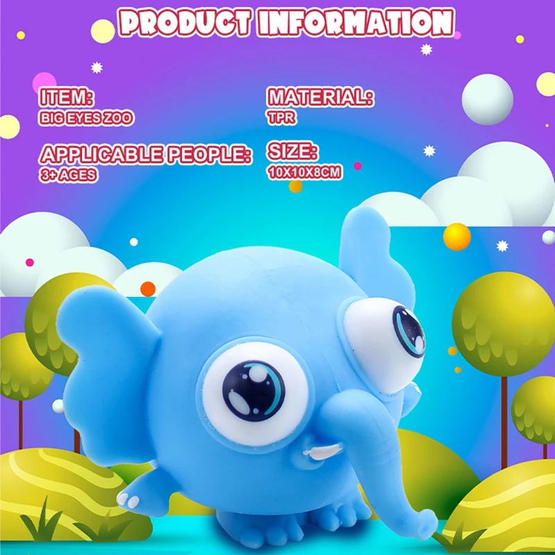 Novelty Cute Animal Supermarket Toy Tiger Elephant Light-up Puffer Ball ...