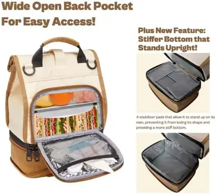 Custom Expandable Roll Top Lunch Box Portable Travel Picnic Cooler Bags ...