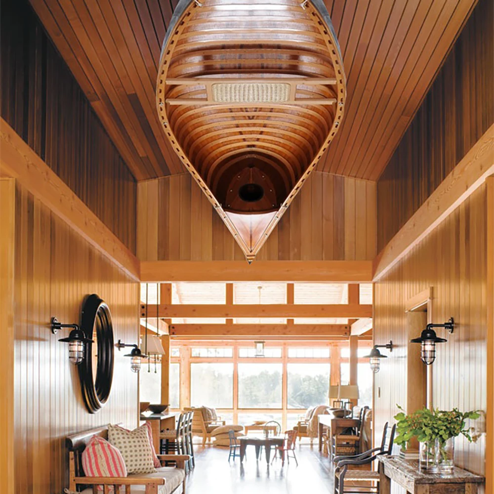 Cedar Strip Canoe With Ribs Curved Bow 10' With Canoe Paddle For Lake ...