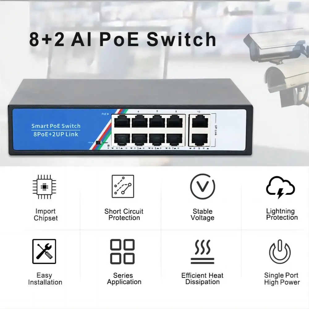 Factory Custom Ai Poe Switches Gigabit 8 Port Poe Switch For Ip Camera And Cctv System - Buy Ai ...